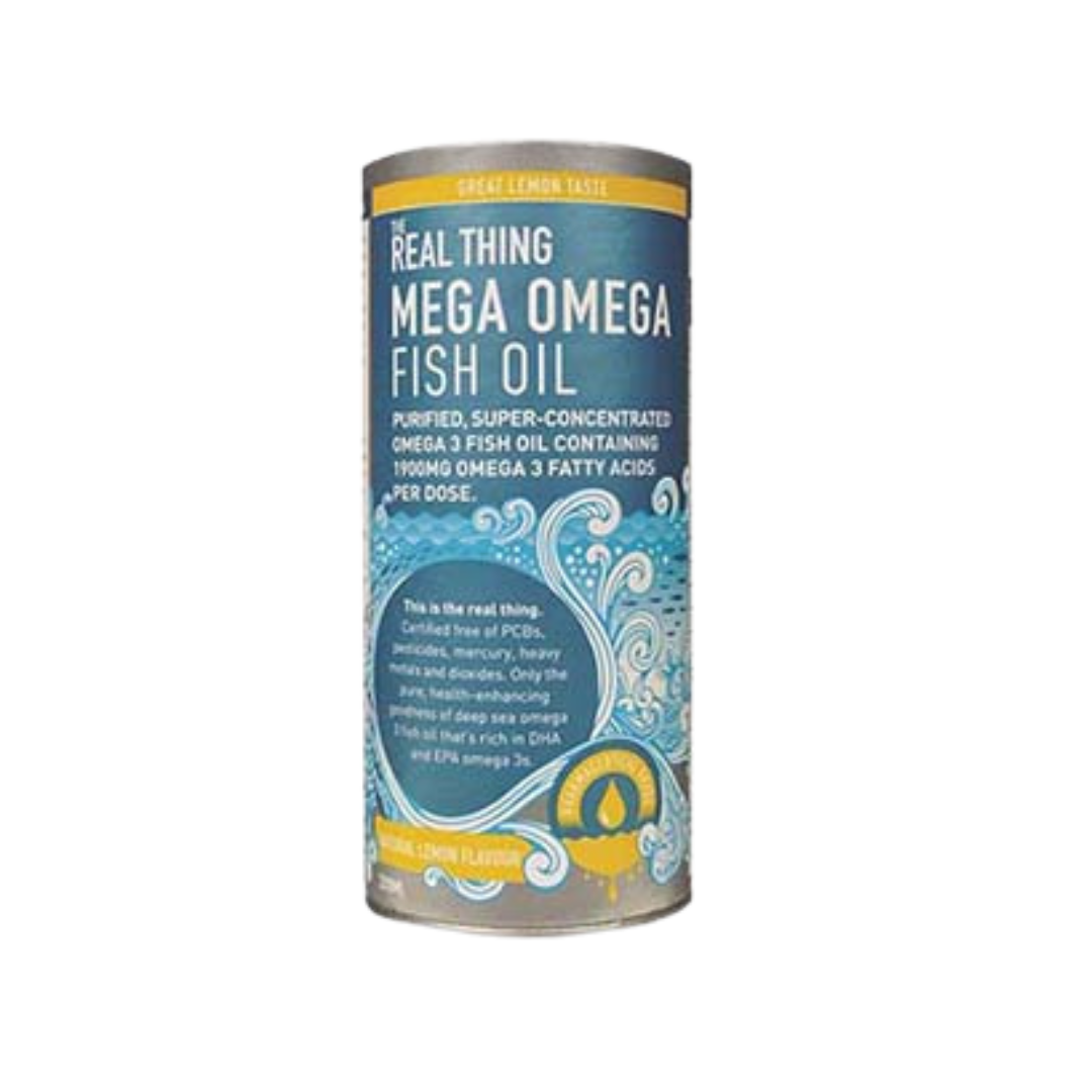 The Real Thing Mega Omega Fish Oil – Lemon 200ml – Salt of the Earth